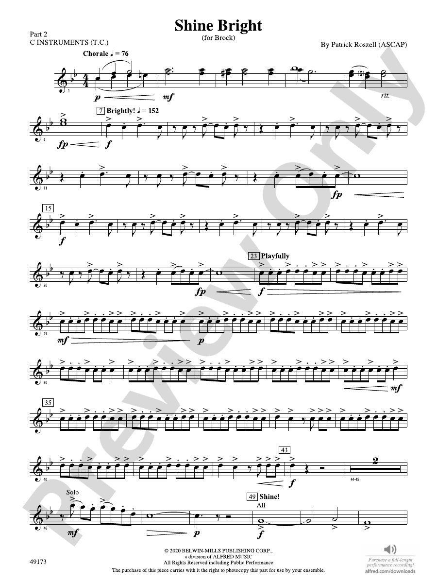 Shine Bright: Part 2 - C Instruments (T.C.): Part 2 - C Instruments (T ...