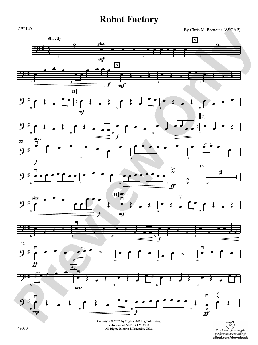 Robot Factory: Cello: Cello Part - Digital Sheet Music Download