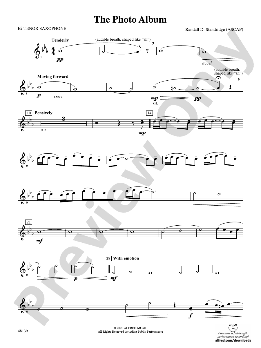 The Photo Album: B-flat Tenor Saxophone: B-flat Tenor Saxophone Part - Digital Sheet Music Download