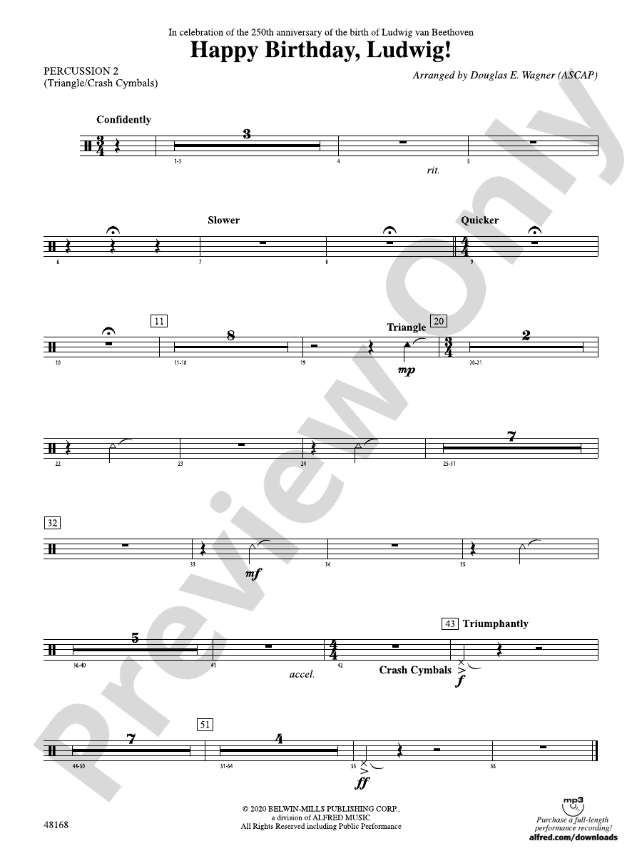 Happy Birthday, Ludwig: 2nd Percussion: 2nd Percussion Part - Digital ...