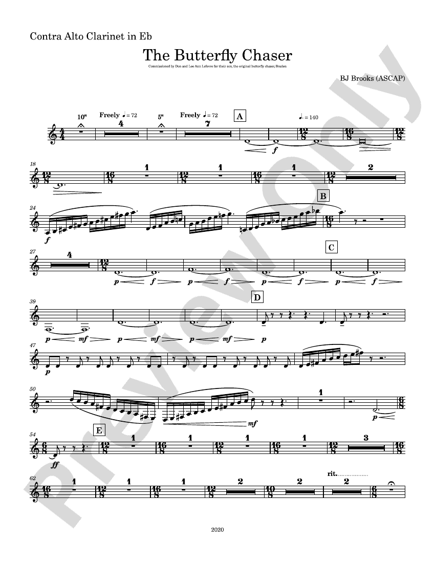 The Butterfly Chaser: E-flat Contra-Alto Clarinet: E-flat Contra-Alto ...