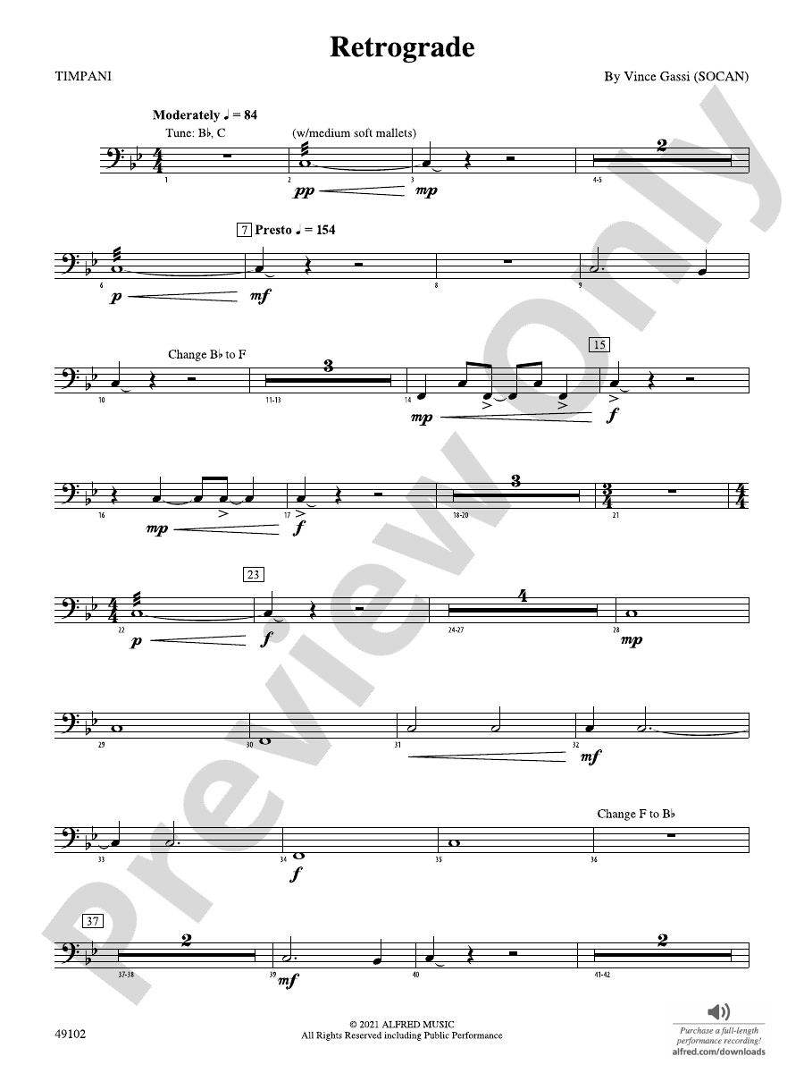 Retrograde: Timpani: Timpani Part - Digital Sheet Music Download