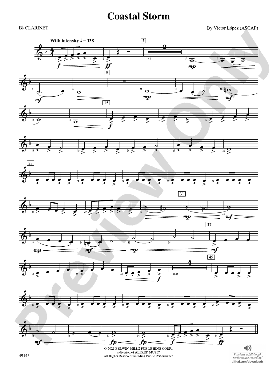 Coastal Storm: 1st B-flat Clarinet: 1st B-flat Clarinet Part - Digital ...