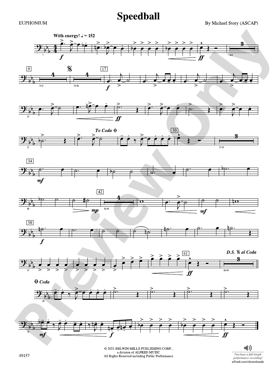 Speedball: Baritone B.C.: Baritone B.C. Part - Digital Sheet Music Download