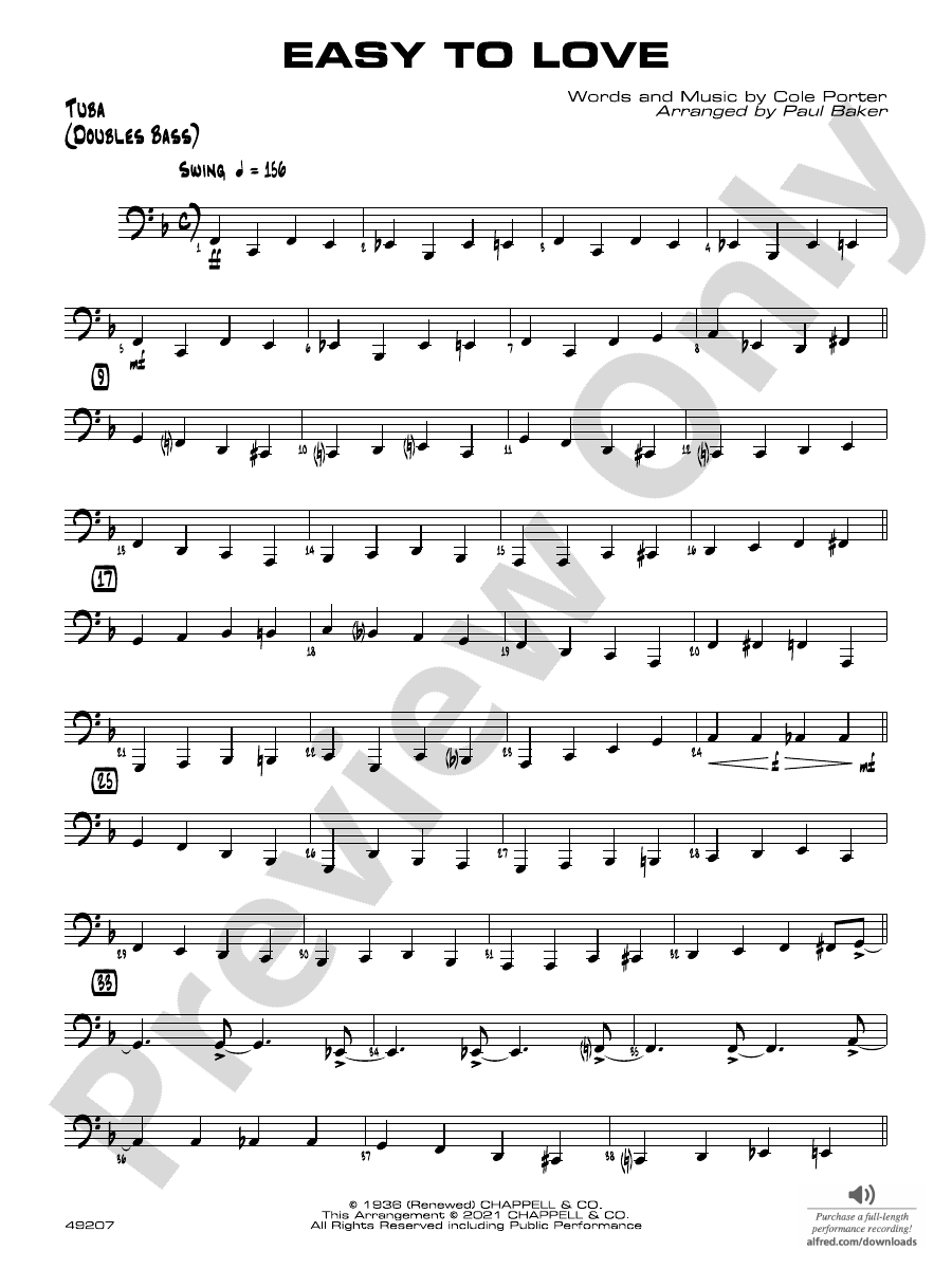 Easy to Love: Tuba: Tuba Part - Digital Sheet Music Download