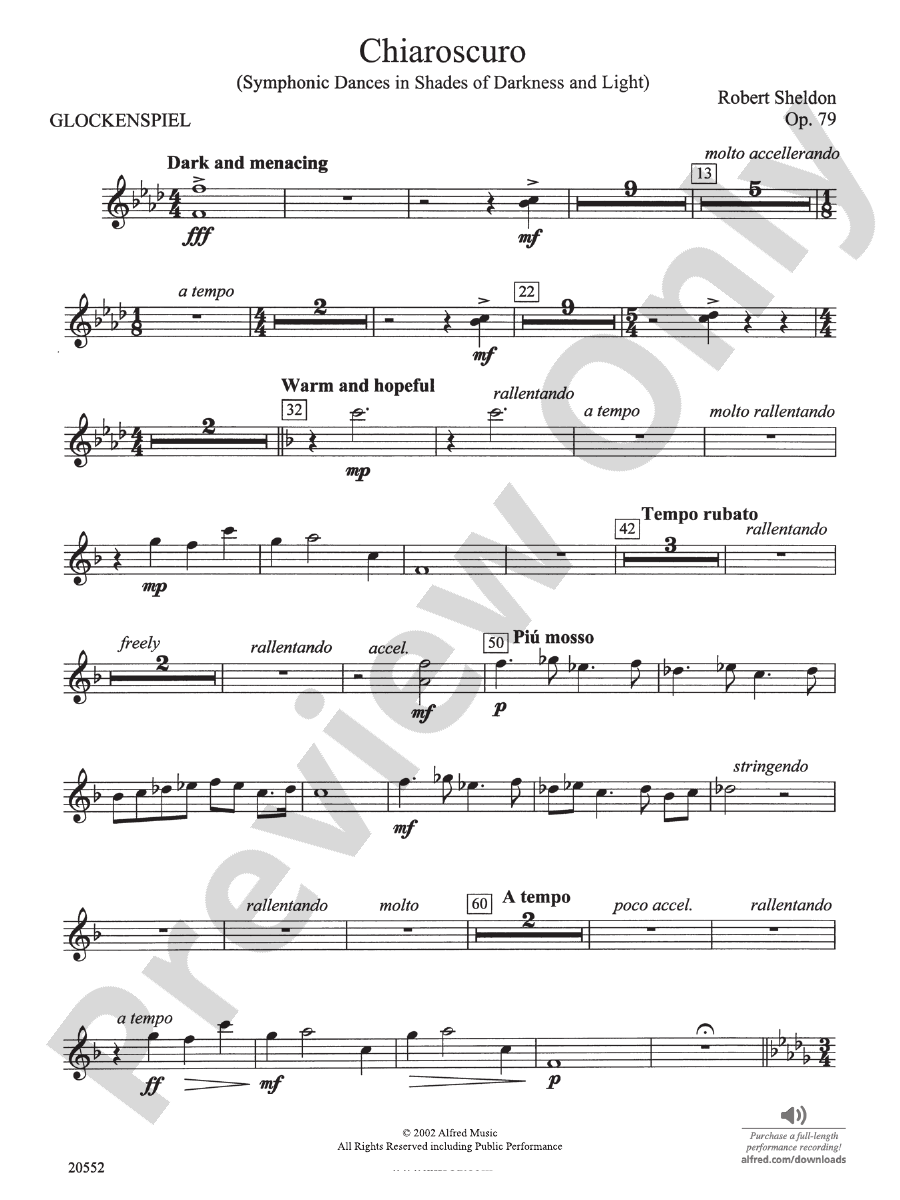 Chiaroscuro: Glockenspiel: Glockenspiel Part - Digital Sheet Music Download