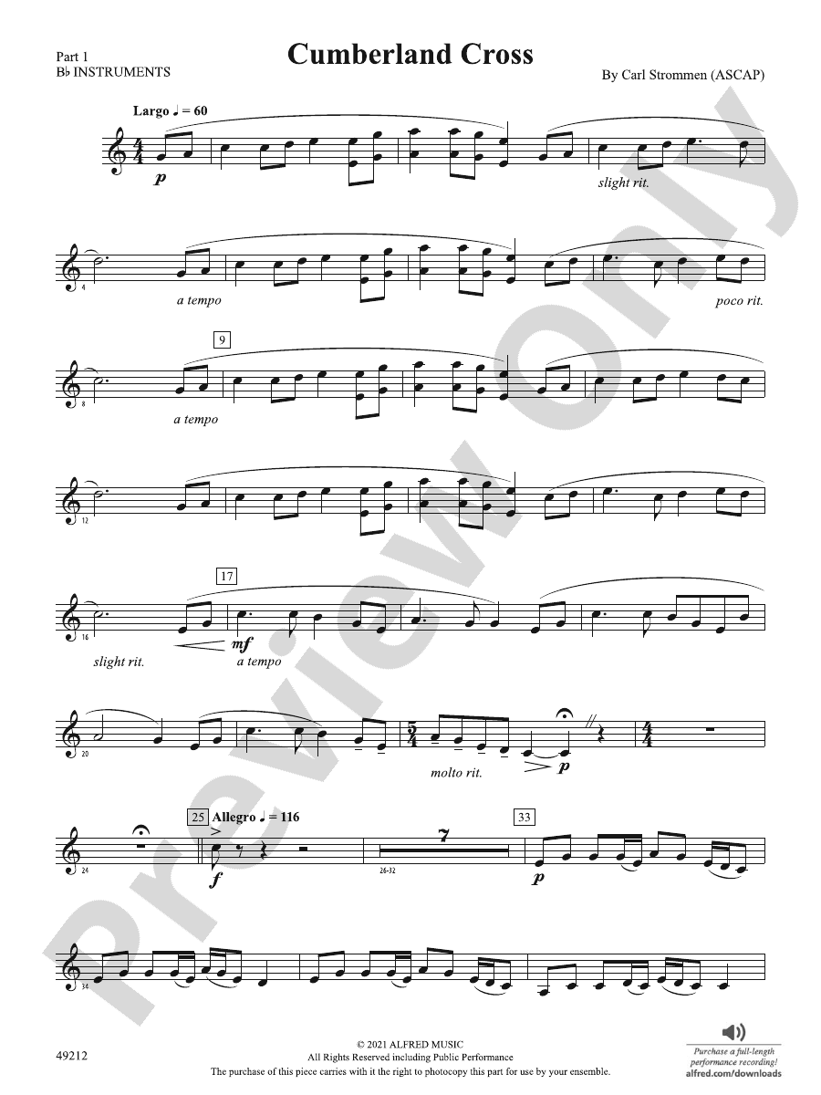 Cumberland Cross: Part 1 - B-flat Instruments: Part 1 - B-flat ...