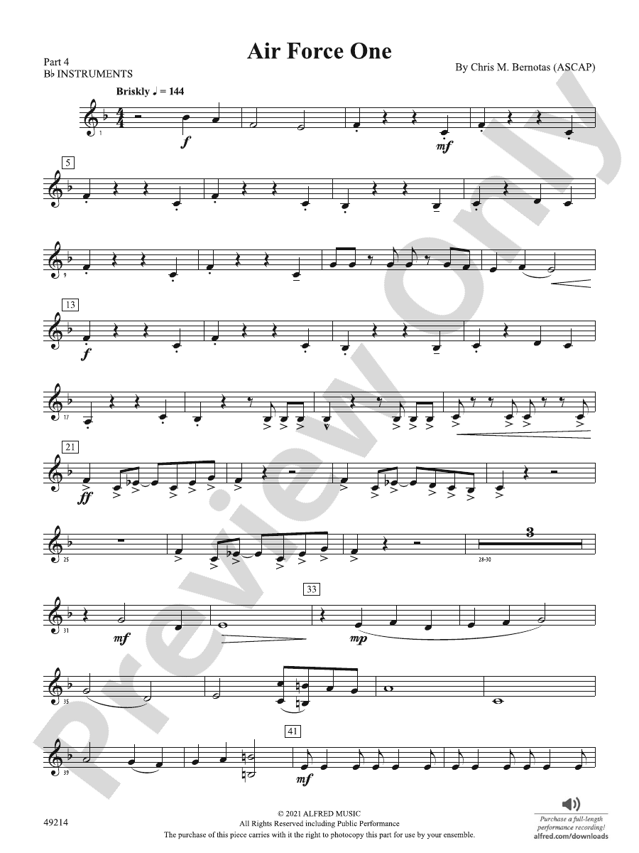 Air Force One: Part 4 - B-flat Instruments: Part 4 - B-flat Instruments ...