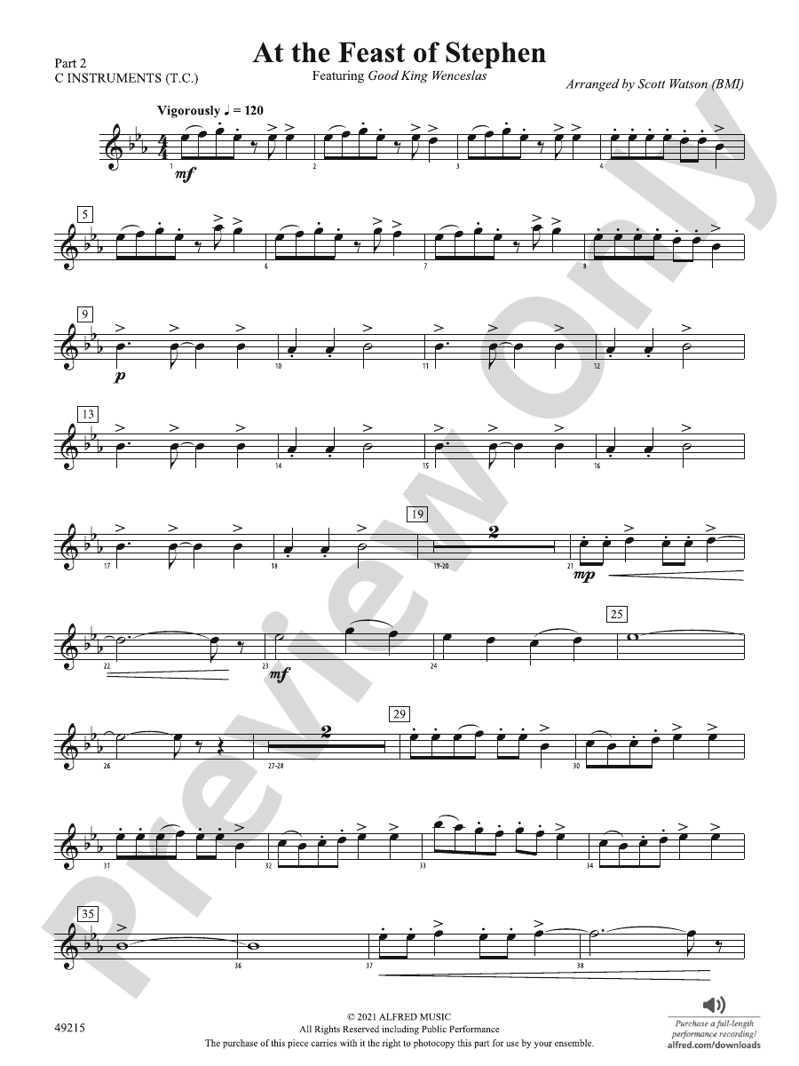 At the Feast of Stephen: Part 2 - C Instruments (T.C.): Part 2 - C ...