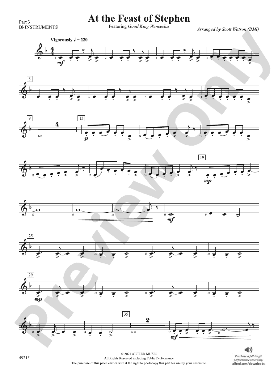 At the Feast of Stephen: Part 3 - B-flat Instruments: Part 3 - B-flat ...