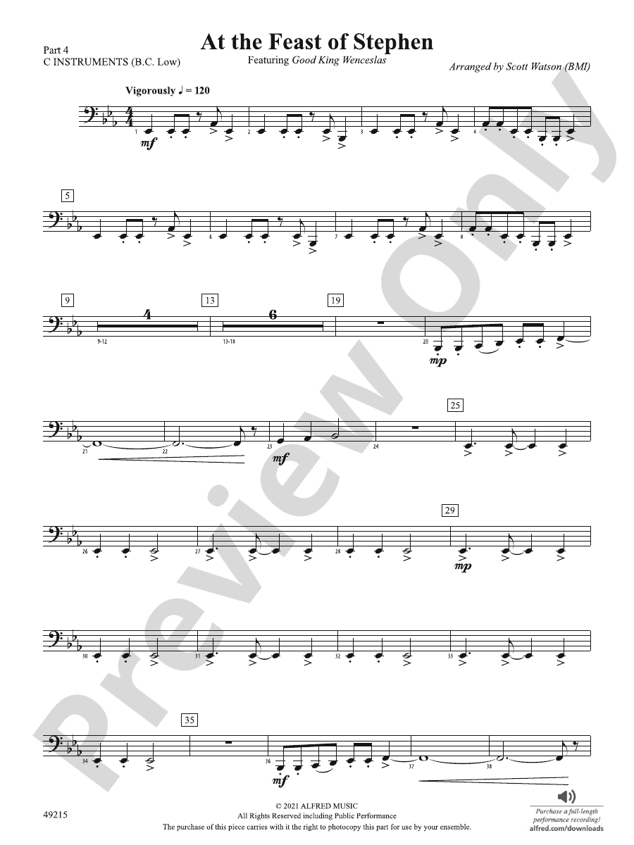 At the Feast of Stephen: Part 4 - C Instruments (B.C. Low): Part 4 - C ...