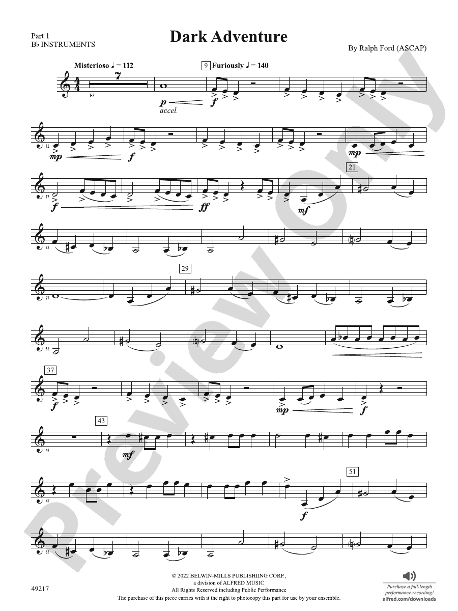 Dark Adventure: Part 1 - B-flat Instruments: Part 1 - B-flat ...