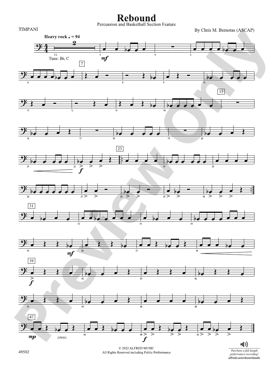 Rebound: Timpani: Timpani Part - Digital Sheet Music Download