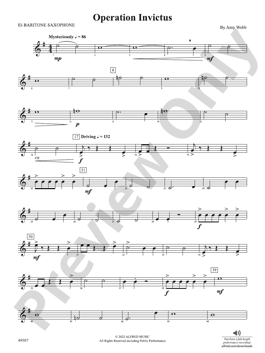 Operation Invictus: E-flat Baritone Saxophone: E-flat Baritone ...