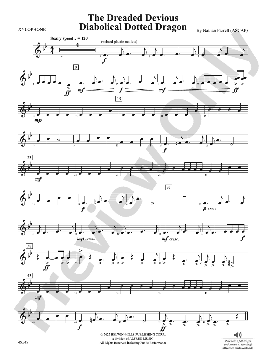 The Dreaded Devious Diabolical Dotted Dragon: Xylophone: Xylophone Part ...