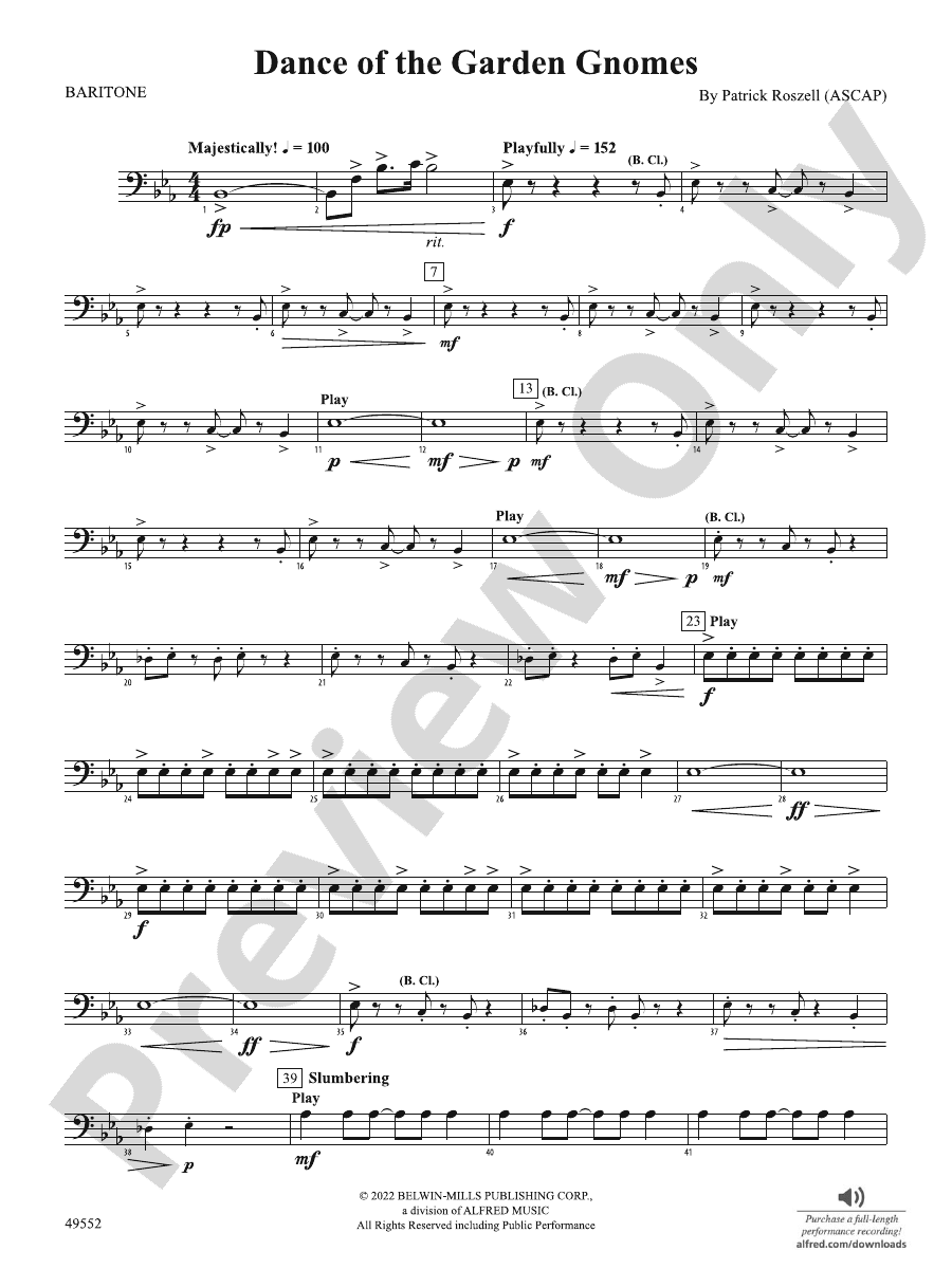 Dance of the Garden Gnomes: Baritone B.C.: Baritone B.C. Part - Digital ...