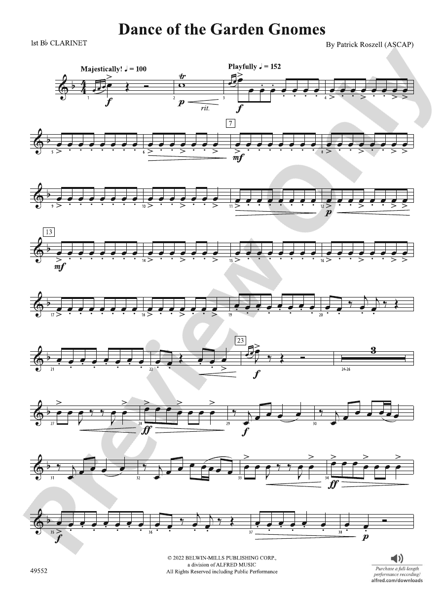 Dance of the Garden Gnomes: 1st B-flat Clarinet: 1st B-flat Clarinet ...