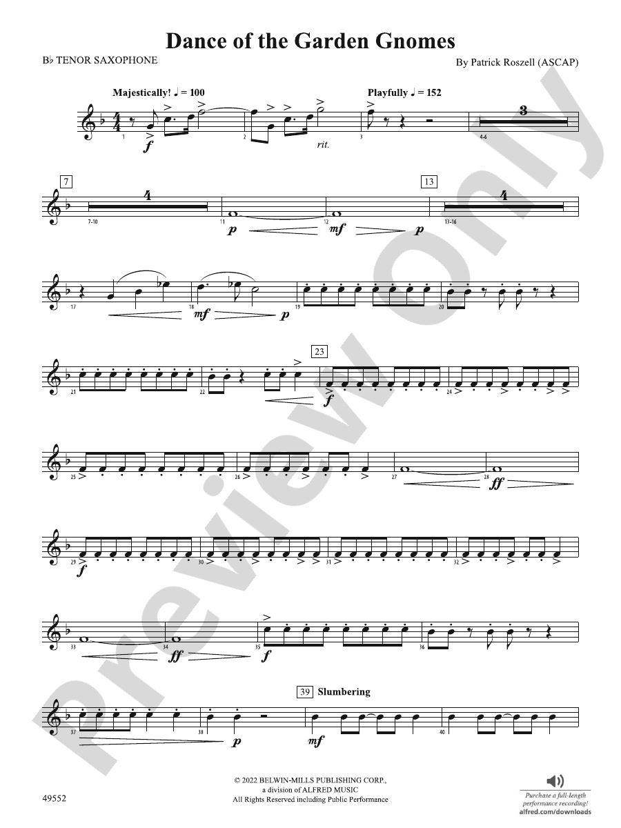 Dance of the Garden Gnomes: B-flat Tenor Saxophone: B-flat Tenor ...