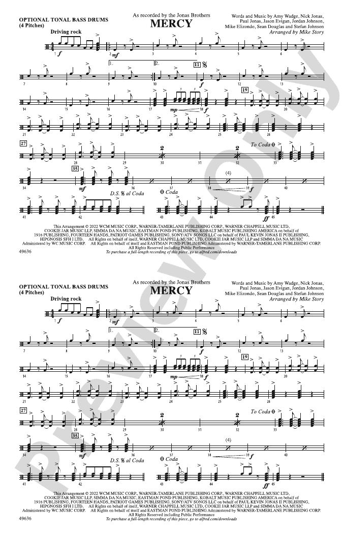 Mercy (From Space Jam: A New Legacy): Tonal Bass Drum: Tonal Bass Drum ...