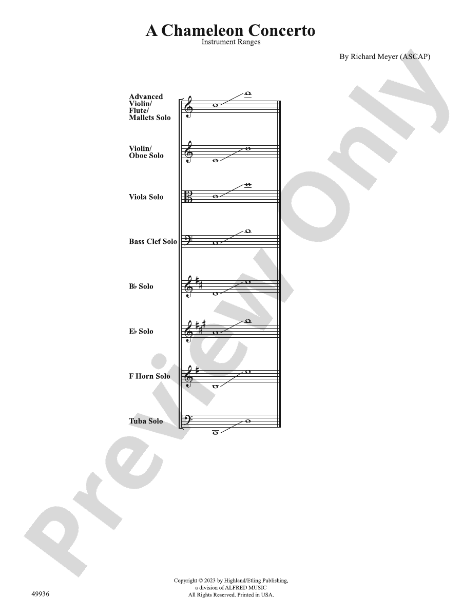 A Chameleon Concerto: Instrument Range Chart: Instrument Range Chart ...