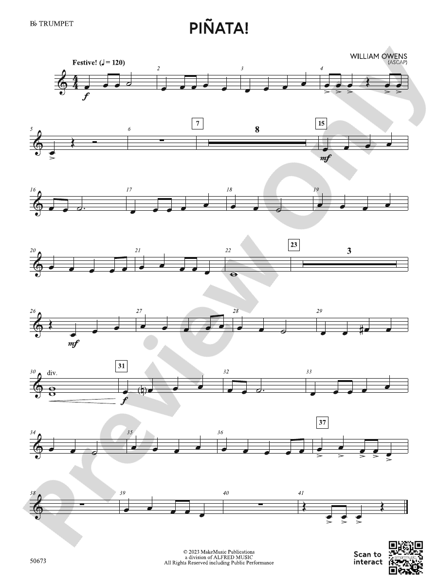 Piñata!: 1st B-flat Trumpet: 1st B-flat Trumpet Part - Digital Sheet ...