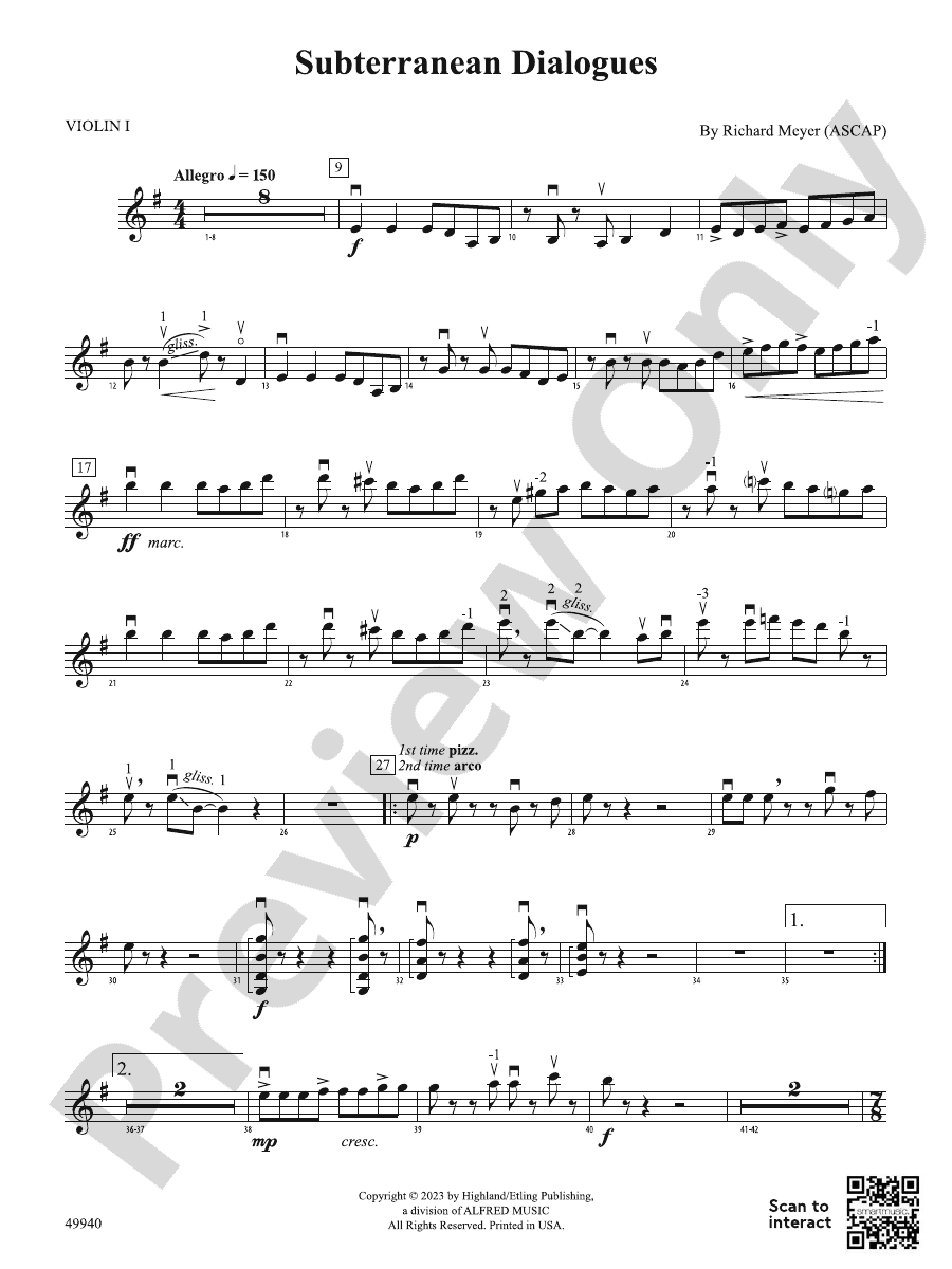 Subterranean Dialogues: 1st Violin: 1st Violin Part - Digital Sheet ...