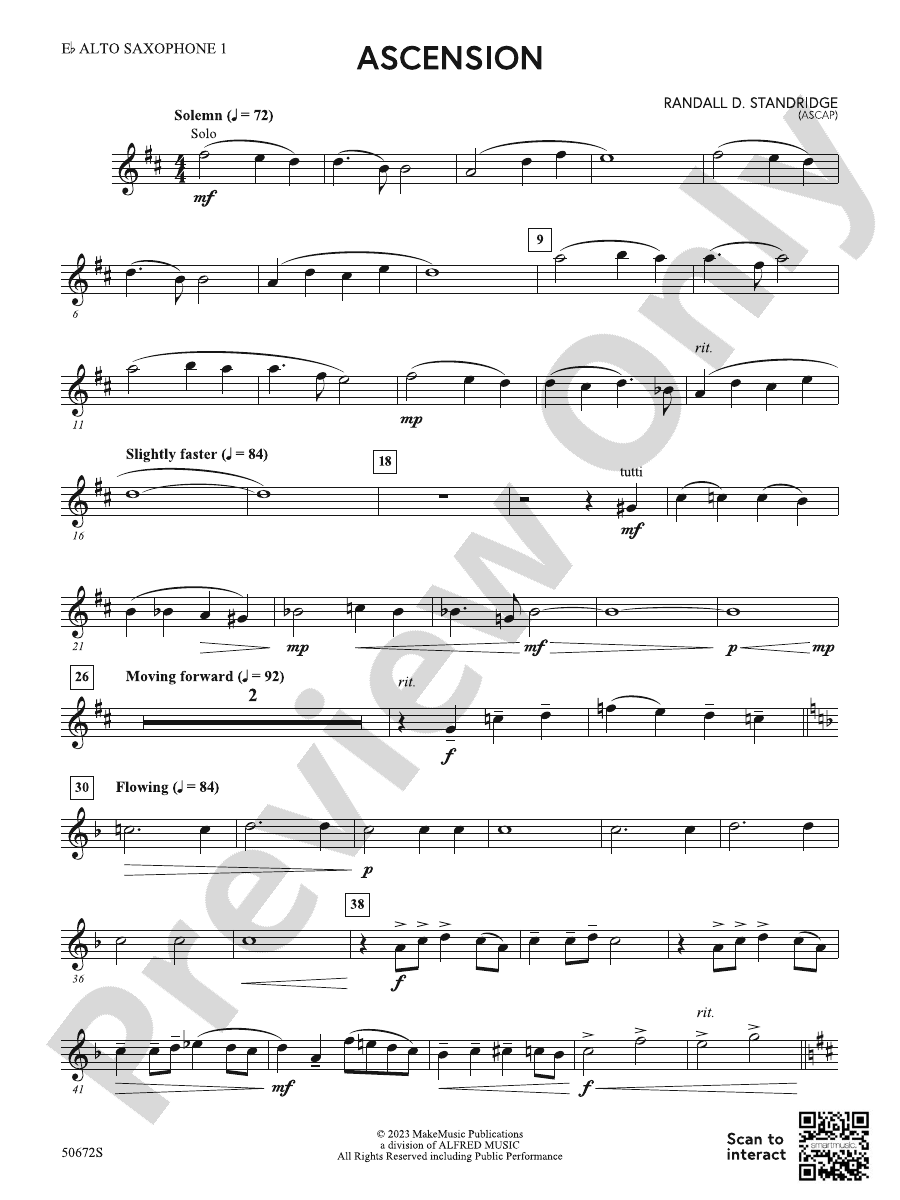 Ascension: E-flat Alto Saxophone: E-flat Alto Saxophone Part - Digital Sheet Music Download
