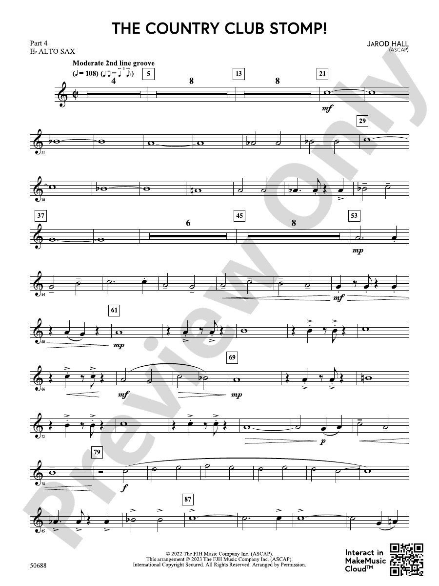 The Country Club Stomp!: Part 4 - E-flat Alto Sax: Part 4 - E-flat Alto ...