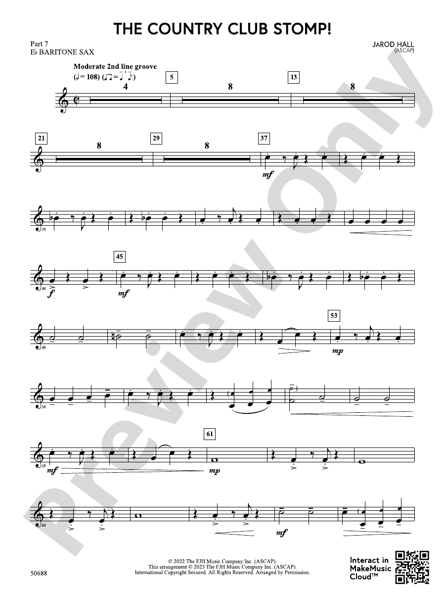 The Country Club Stomp!: Part 7 - E-flat Baritone Sax: Part 7 - E-flat ...