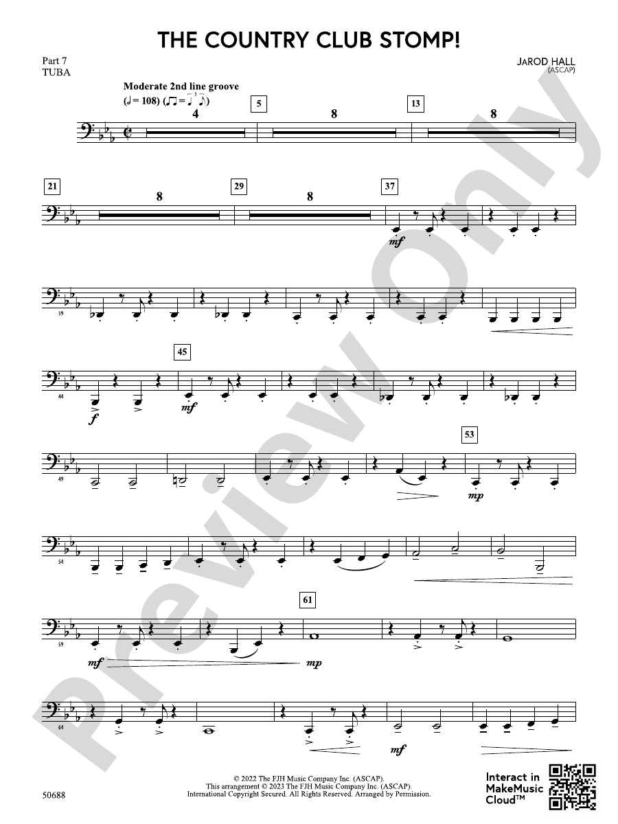 The Country Club Stomp!: Part 7 - Tuba: Part 7 - Tuba Part - Digital Sheet Music Download