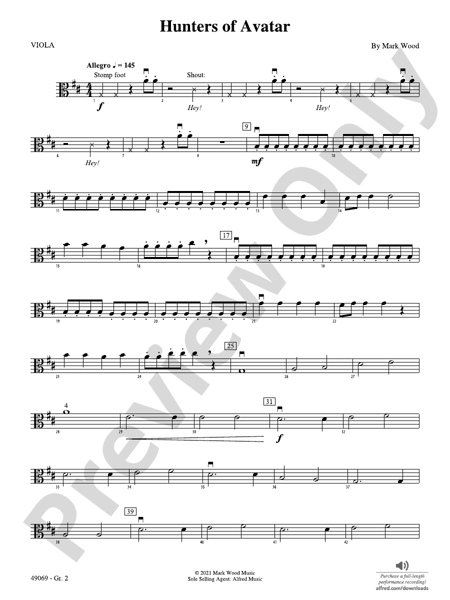 Hunters of Avatar: Viola - Grade 2: Viola - Grade 2 Part - Digital ...