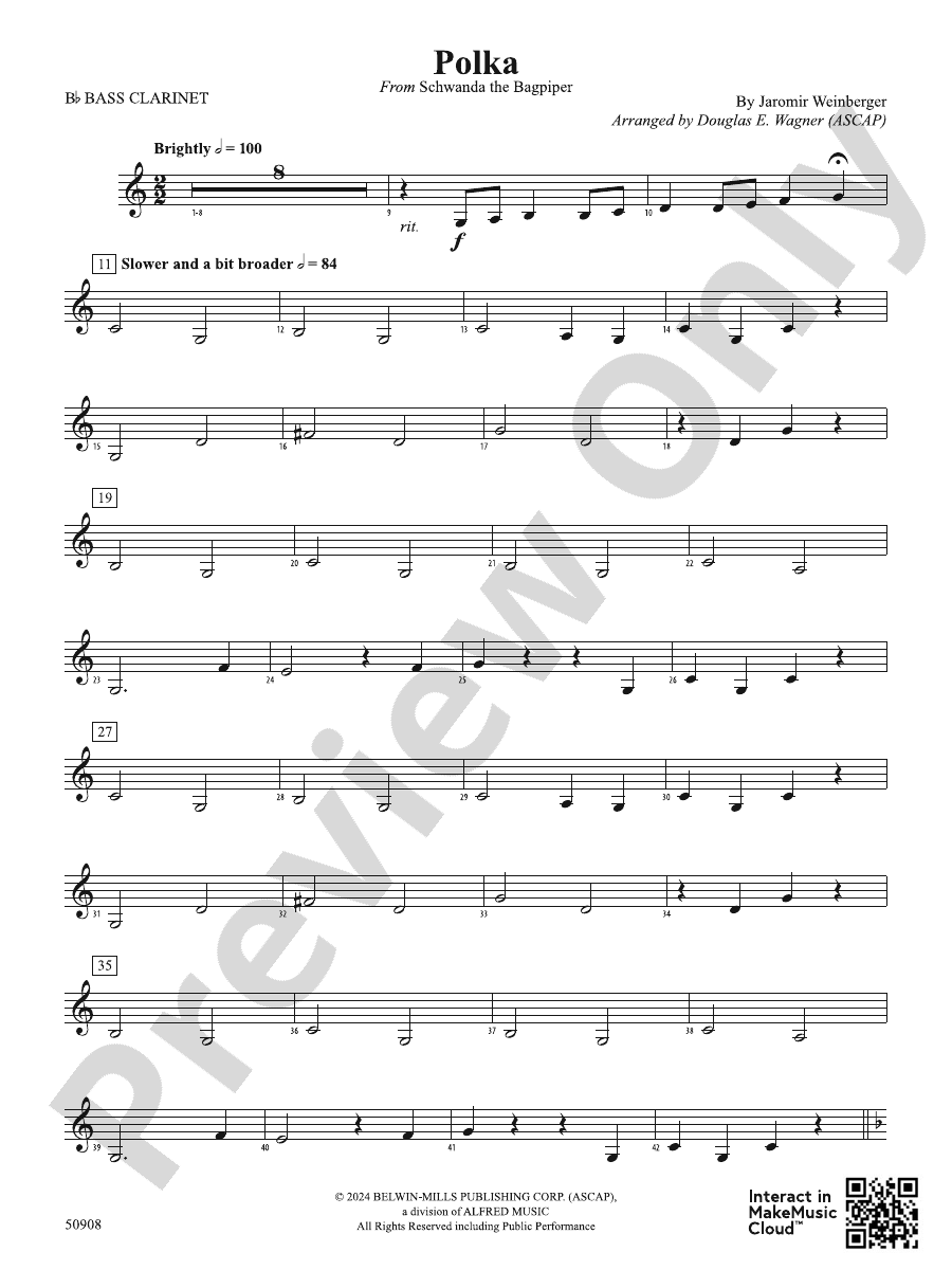 Polka: B-flat Bass Clarinet: B-flat Bass Clarinet Part - Digital Sheet ...