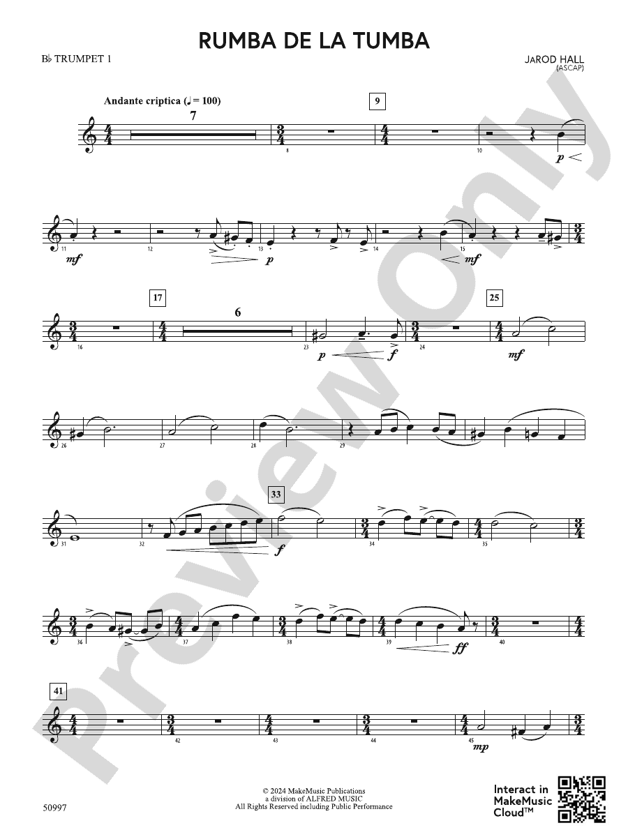 Rumba de la Tumba: 1st B-flat Trumpet: 1st B-flat Trumpet Part ...