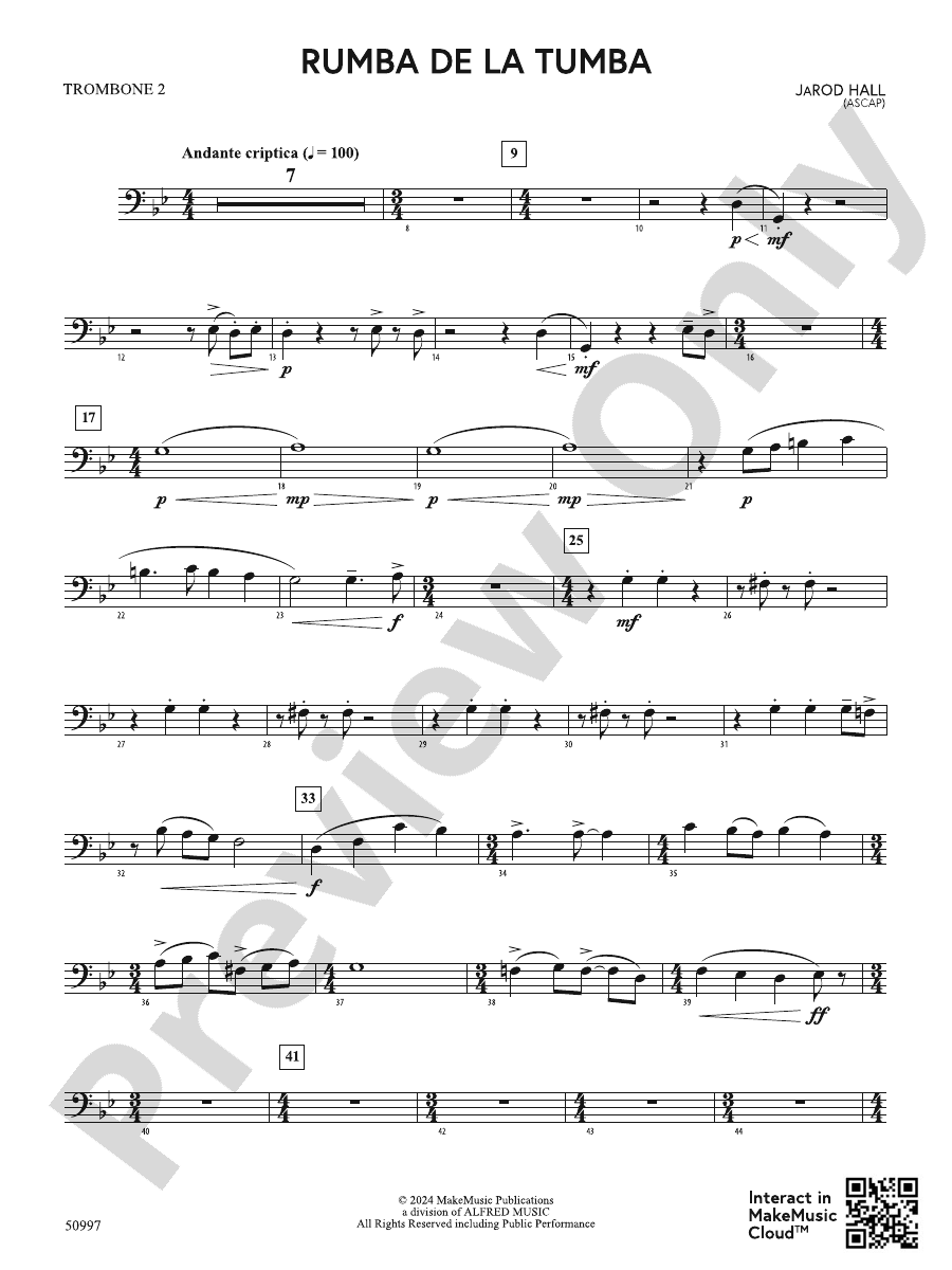 Rumba de la Tumba: 2nd Trombone: 2nd Trombone Part - Digital Sheet ...