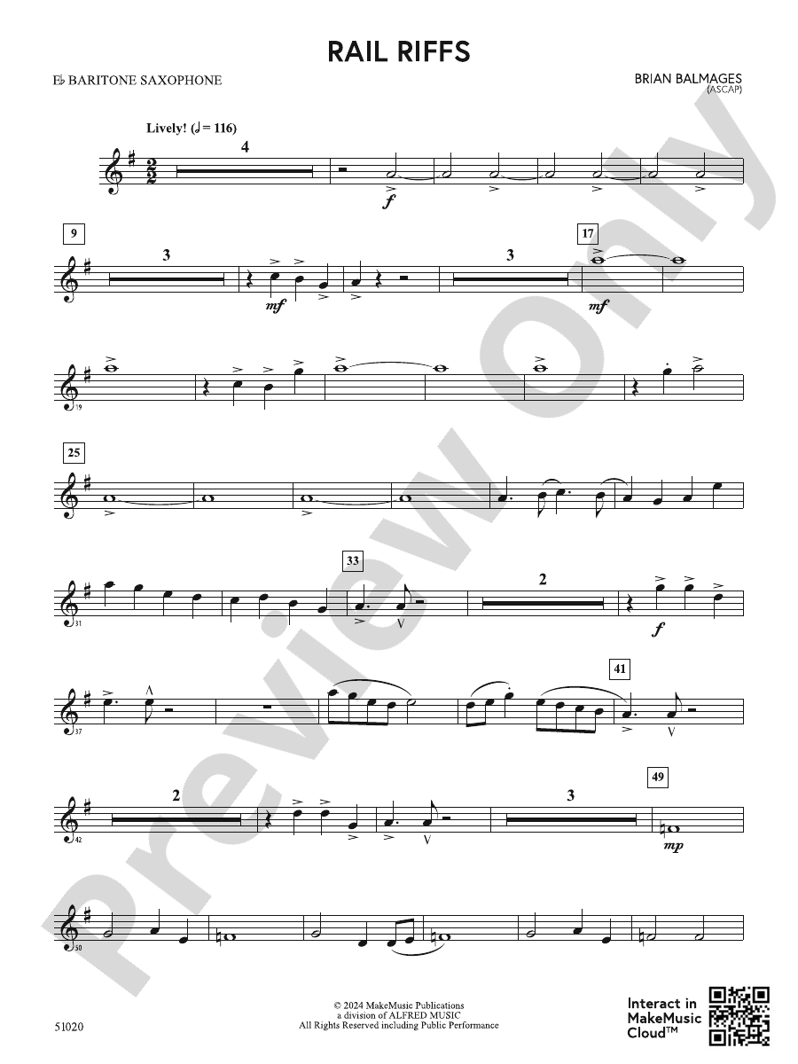 Rail Riffs: E-flat Baritone Saxophone: E-flat Baritone Saxophone Part ...