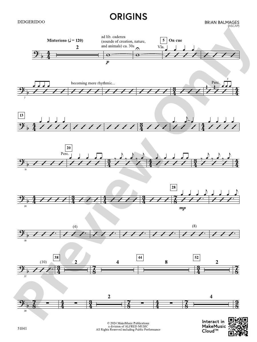 Origins: Didgeridoo: Didgeridoo Part - Digital Sheet Music Download