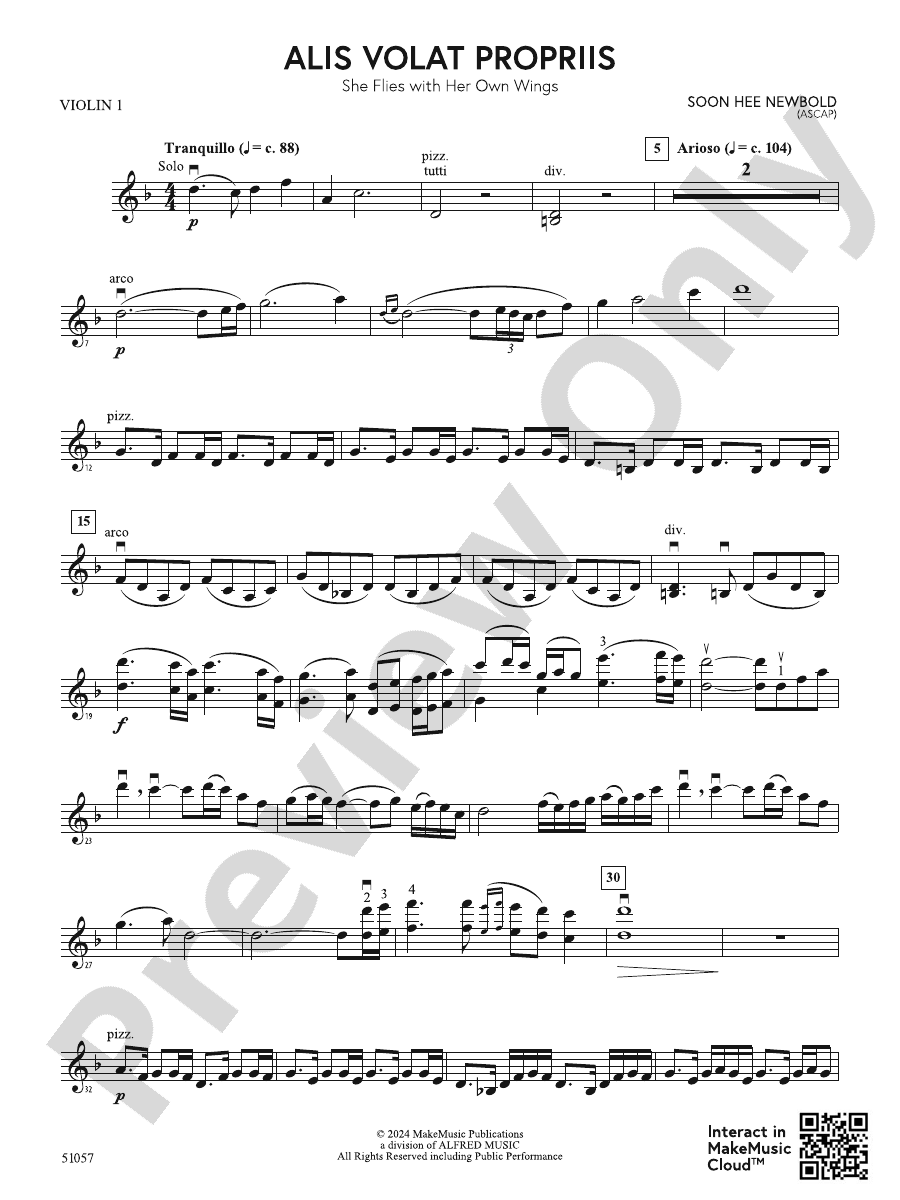 Alis Volat Propriis: 1st Violin: 1st Violin Part - Digital Sheet Music ...