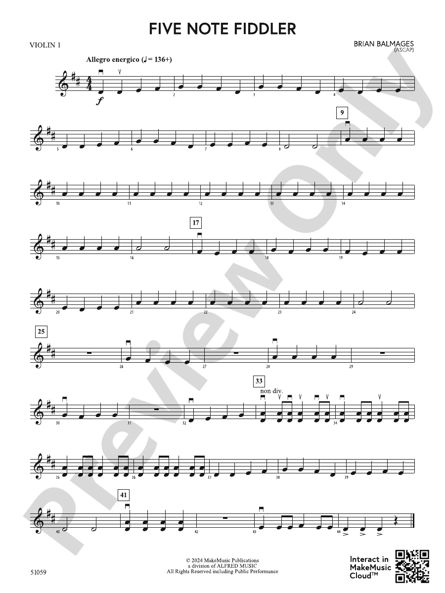 Five Note Fiddler: 1st Violin: 1st Violin Part - Digital Sheet Music ...