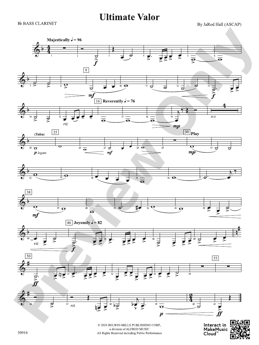 Ultimate Valor: B-flat Bass Clarinet: B-flat Bass Clarinet Part ...