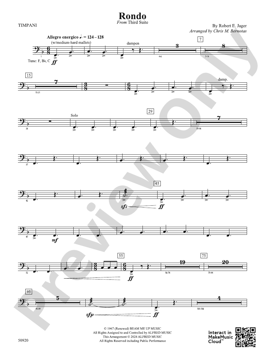 Rondo: Timpani: Timpani Part - Digital Sheet Music Download