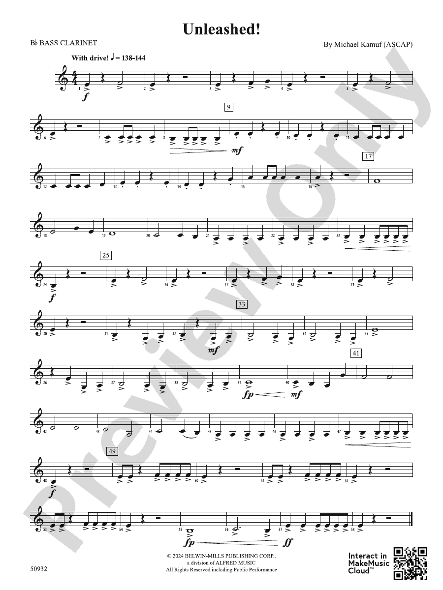 Unleashed!: B-flat Bass Clarinet: B-flat Bass Clarinet Part - Digital ...