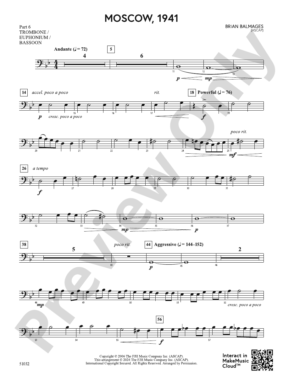 Moscow, 1941: Part 6 - Trombone / Euphonium / Bassoon: Part 6 ...