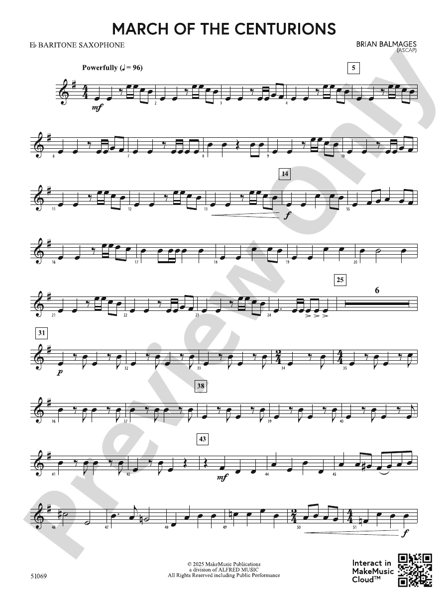 March of the Centurions: E-flat Baritone Saxophone: E-flat Baritone ...