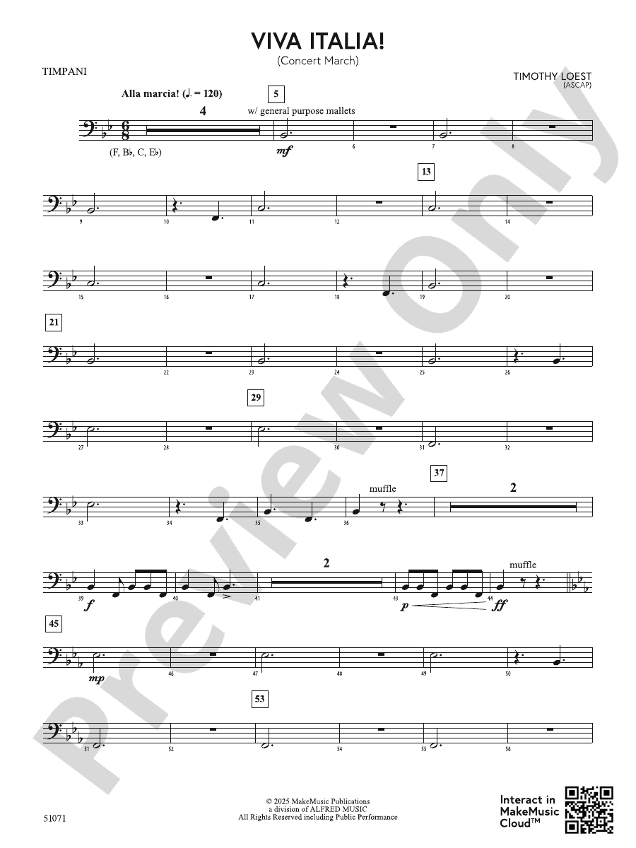 Viva Italia!: Timpani: Timpani Part - Digital Sheet Music Download