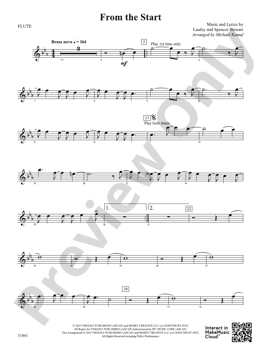 From the Start: Flute: Flute Part - Digital Sheet Music Download