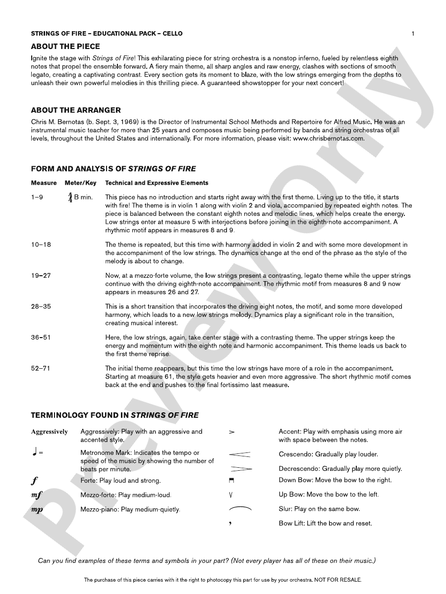 Strings of Fire: Cello Educational Pack: Cello Educational Pack Part ...