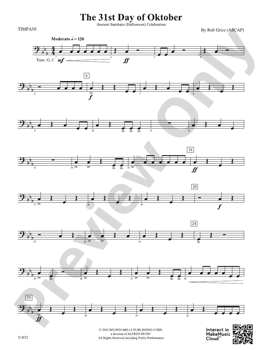 The 31st Day of Oktober: Timpani: Timpani Part - Digital Sheet Music ...