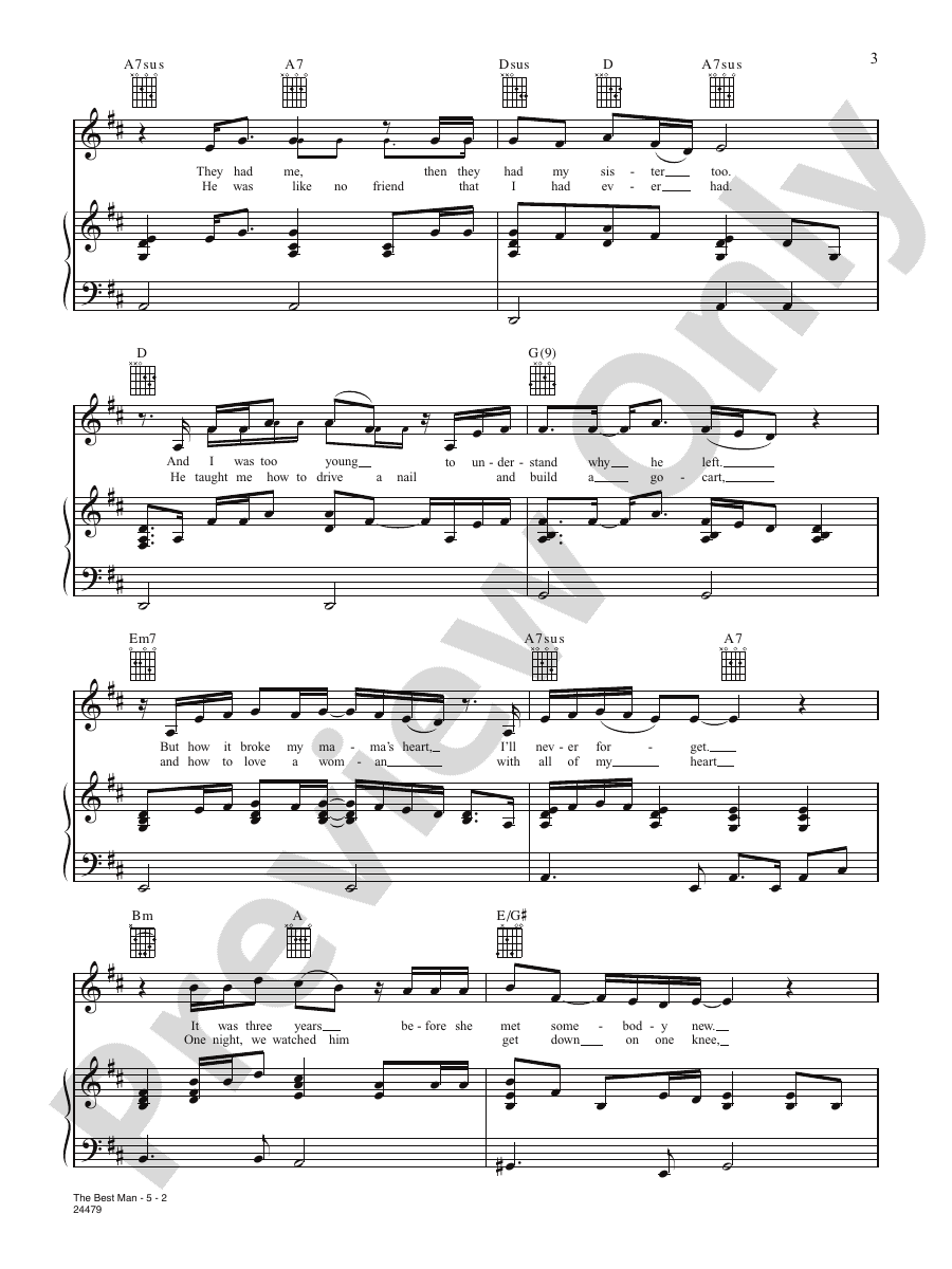 The Best Man: Piano/Vocal/Chords: Blaine Larsen - Digital Sheet Music ...