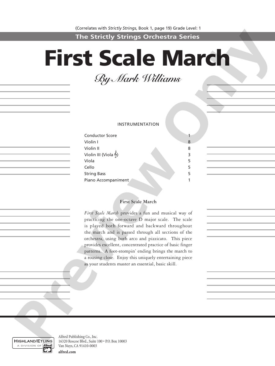First Scale March: String Orchestra Conductor Score & Parts: Mark ...