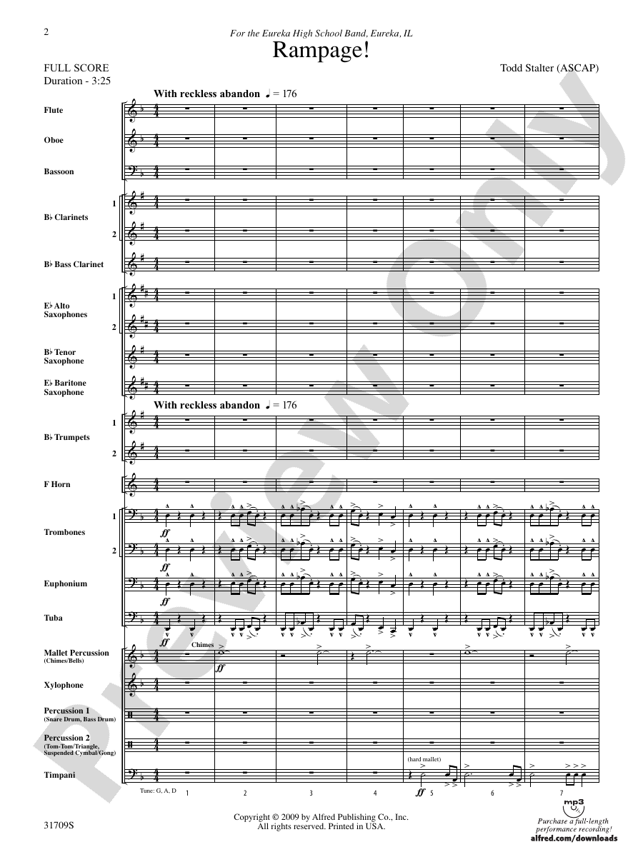 Rampage!: Concert Band Conductor Score & Parts: Todd Stalter - Digital ...